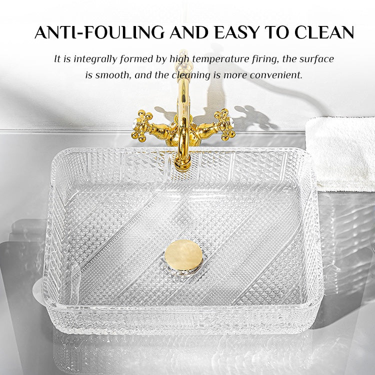 Bathroom Sink Basin Tempered Glass Crystal Vessel CUPC Certification ...