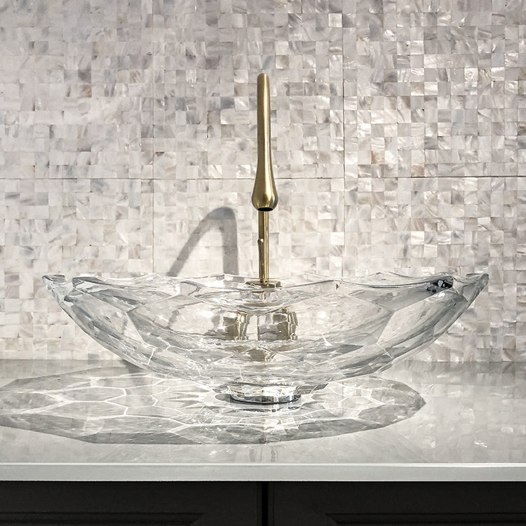 Fanwin CUPC Certification crystal wash basin tempered glass bathroom ...